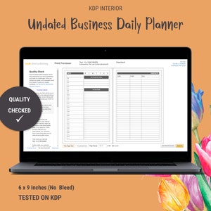Undated Daily Small Business Planner KDP Template KDP Interiors ...