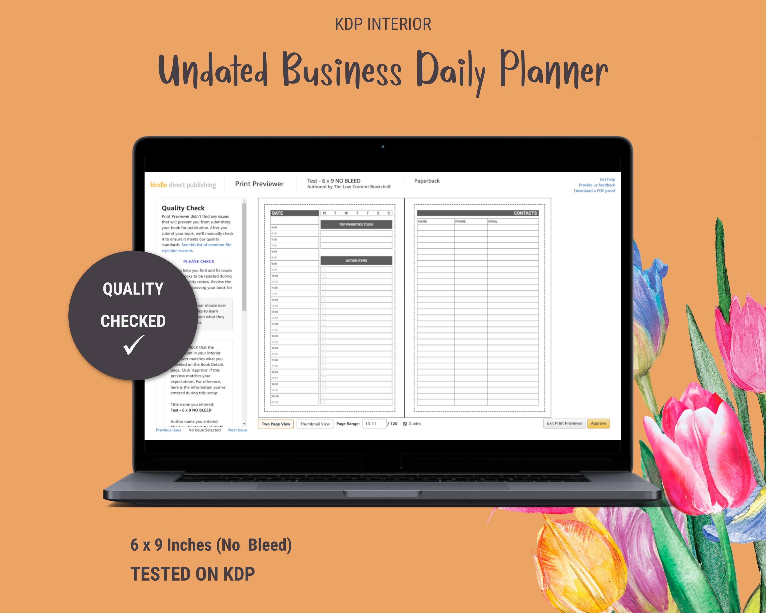 Undated Daily Small Business Planner KDP Template KDP Interiors ...