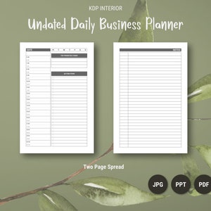 Undated Daily Small Business Planner KDP Template KDP | Etsy