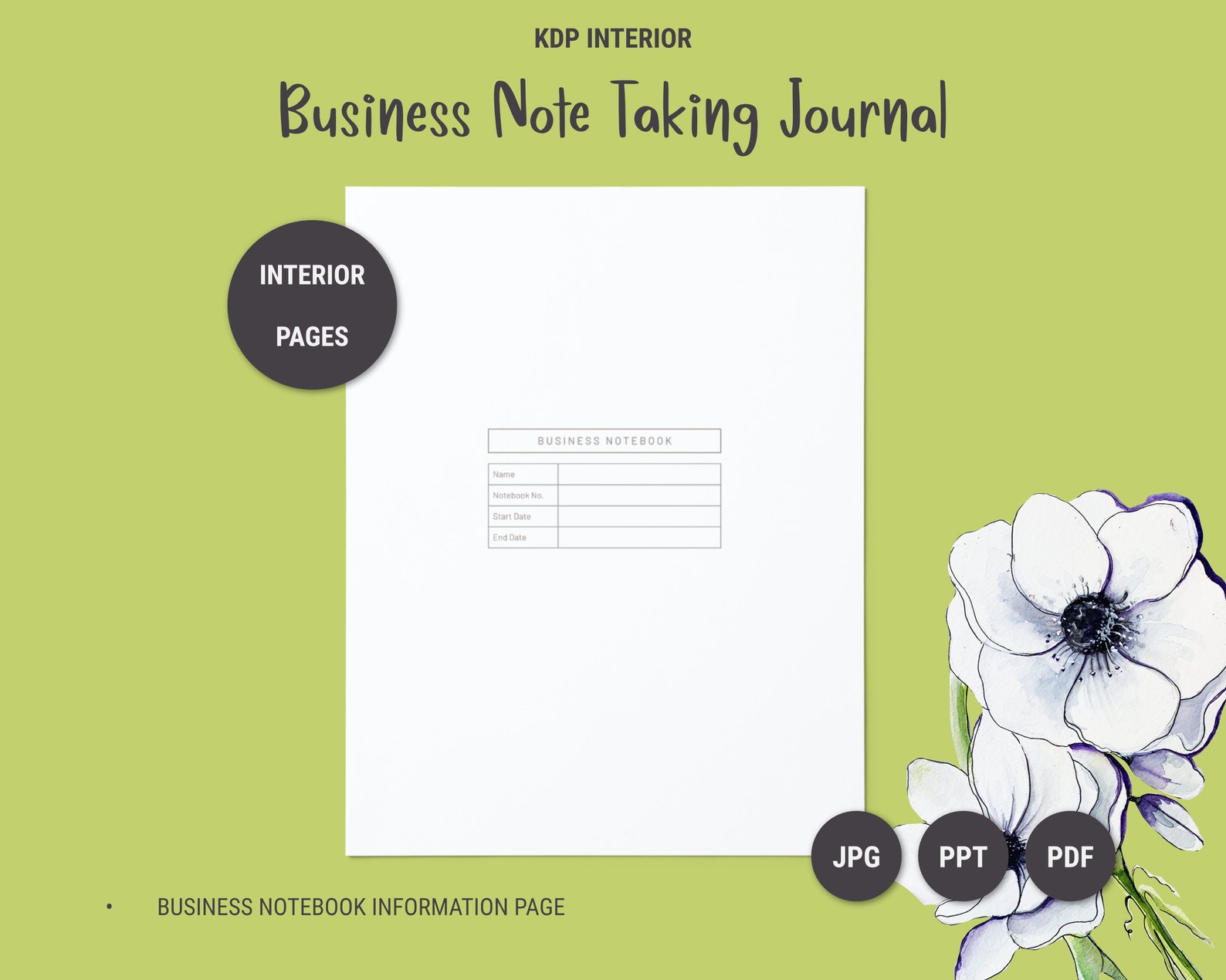Small Business Note Taking Journal KDP Template KDP Interiors Printable ...