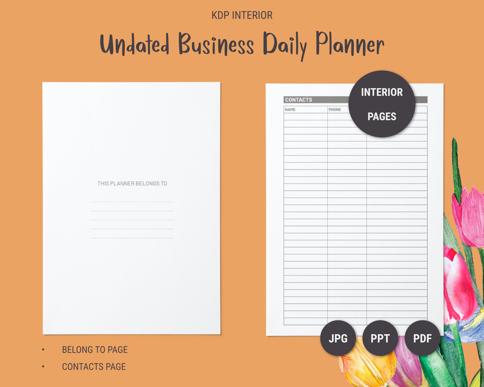 Undated Daily Small Business Planner KDP Template KDP Interiors ...
