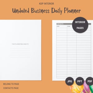 Undated Daily Small Business Planner KDP Template KDP Interiors ...