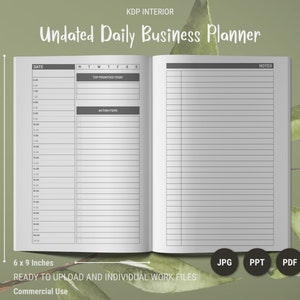 Undated Daily Small Business Planner KDP Template KDP | Etsy