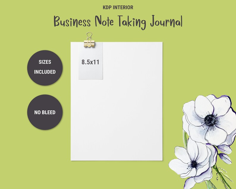 Small Business Note Taking Journal KDP Template KDP Interiors Printable ...