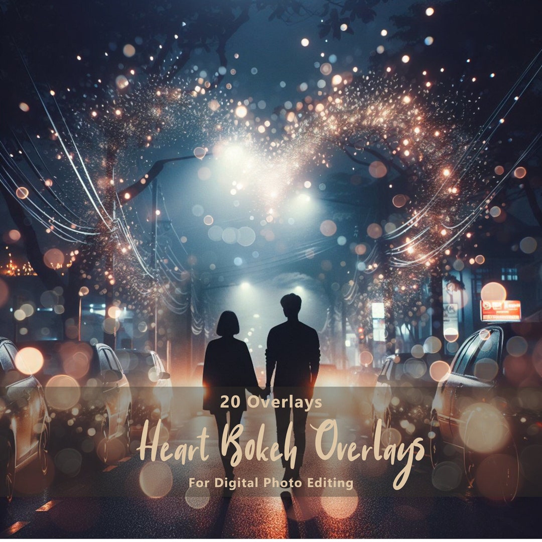 Heart Bokeh Overlays, Bokeh Backgrounds for Light Effects in Digital Photo Editing - Etsy