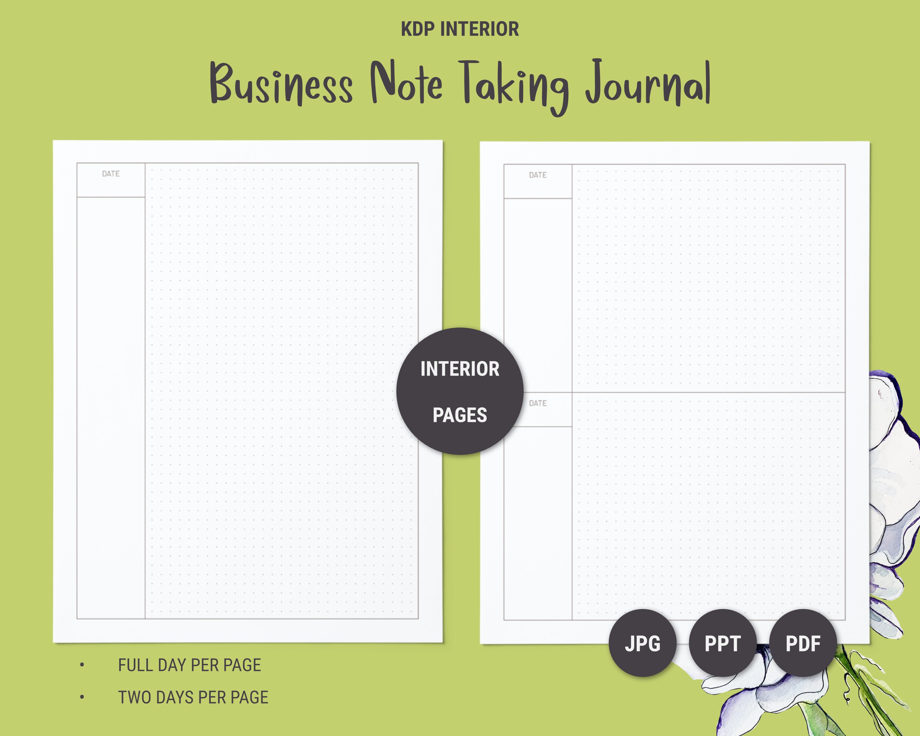 Small Business Note Taking Journal KDP Template KDP Interiors Printable ...