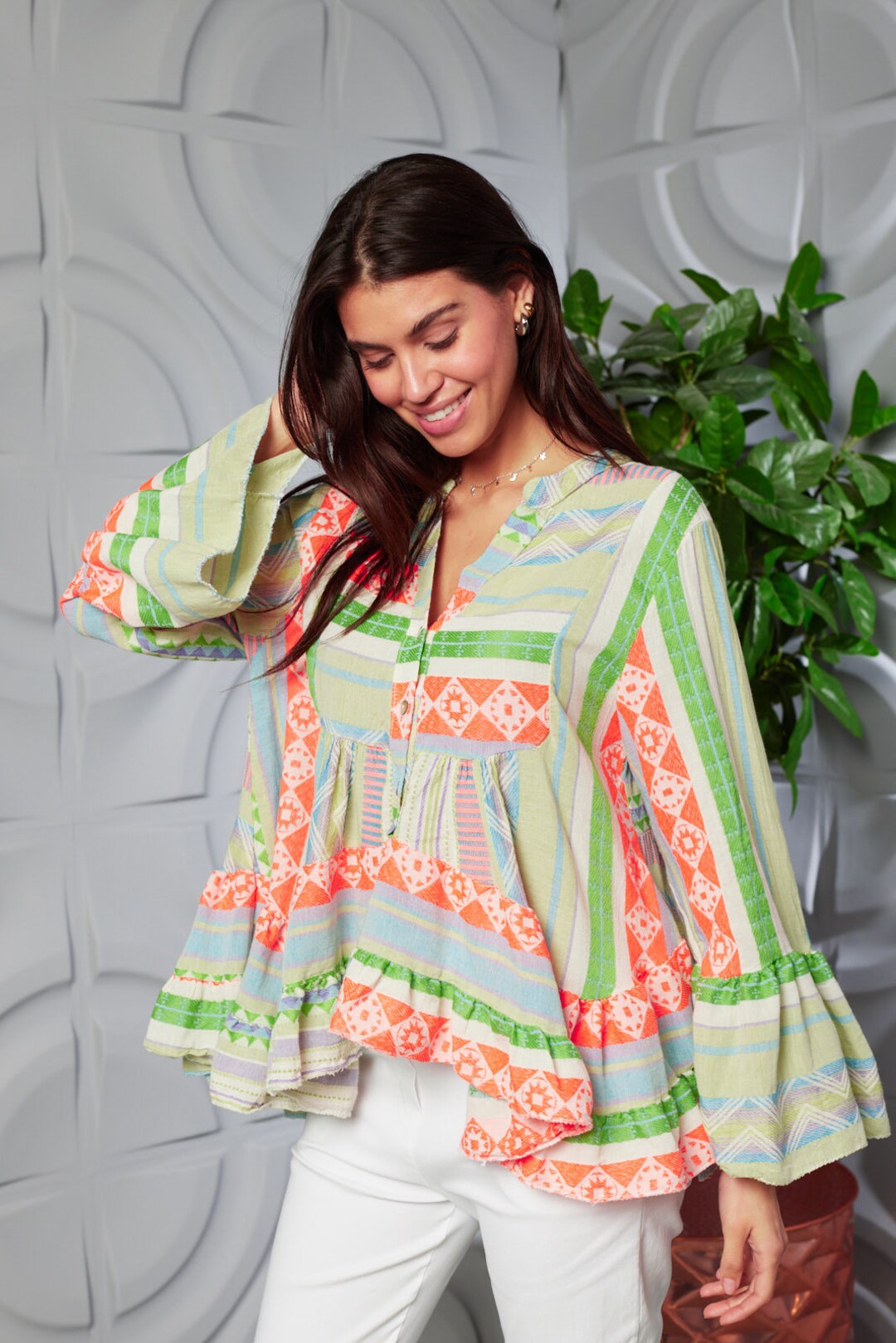 Aztec / Mykonos Embroidered 'baby Doll' Cotton Tunic Top - Etsy