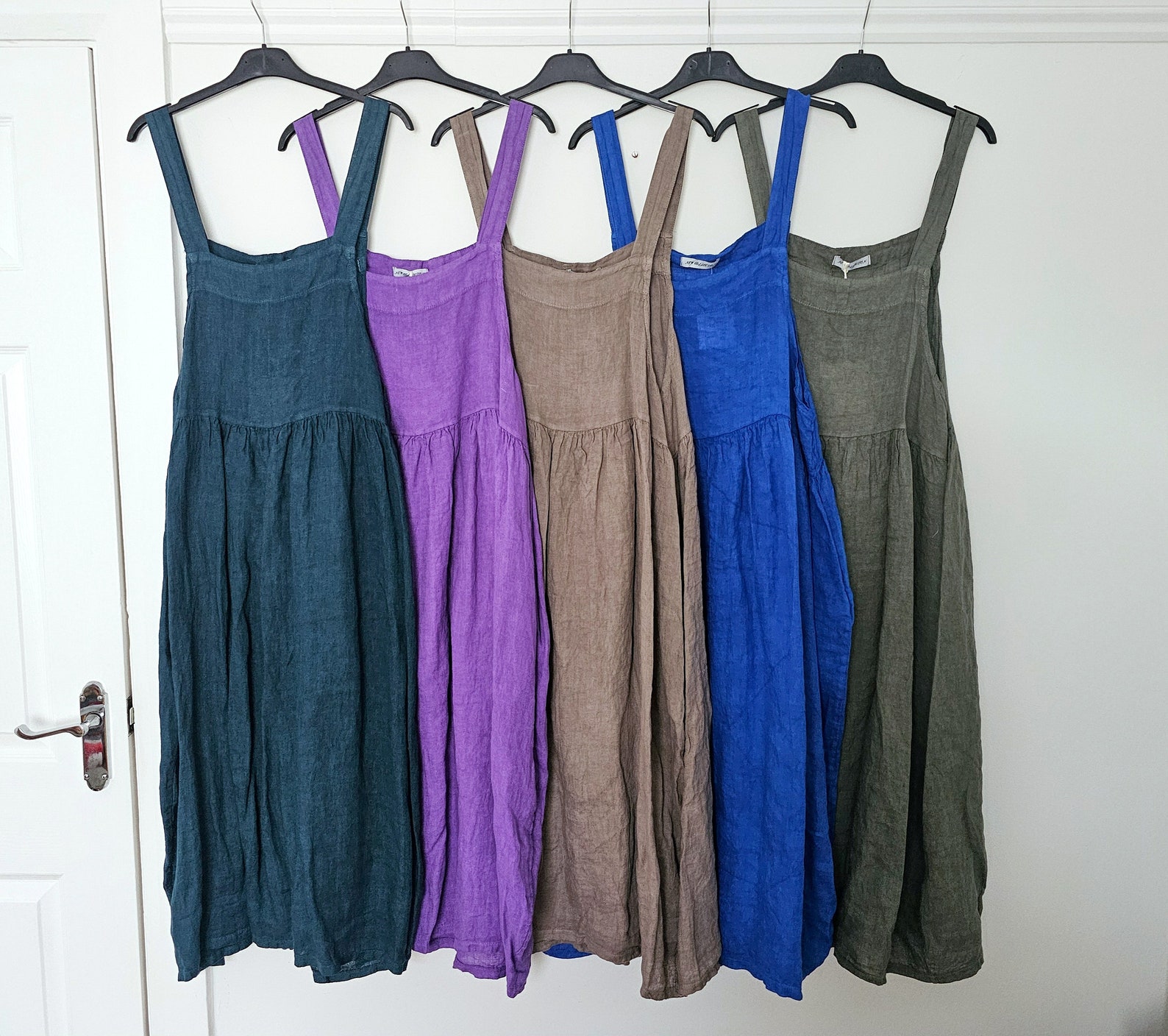 Linen Pinafore Dress (made in Italy) - Etsy