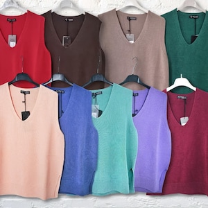 Super Soft Knit V-neck Tank Top Jumper by Alpini (made in Italy) - Etsy UK