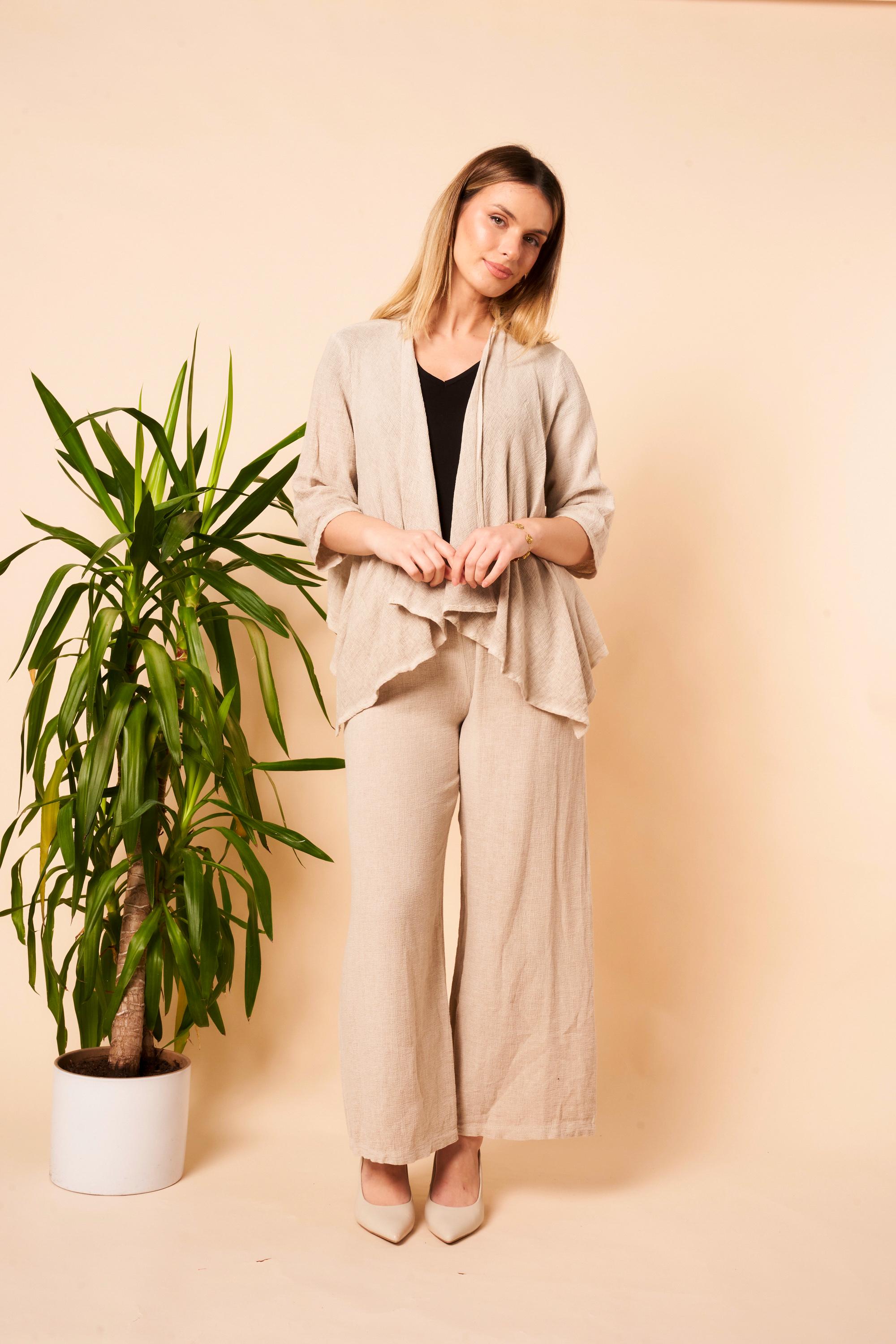 Crushed Linen Waterfall Shrug Jacket - Etsy UK