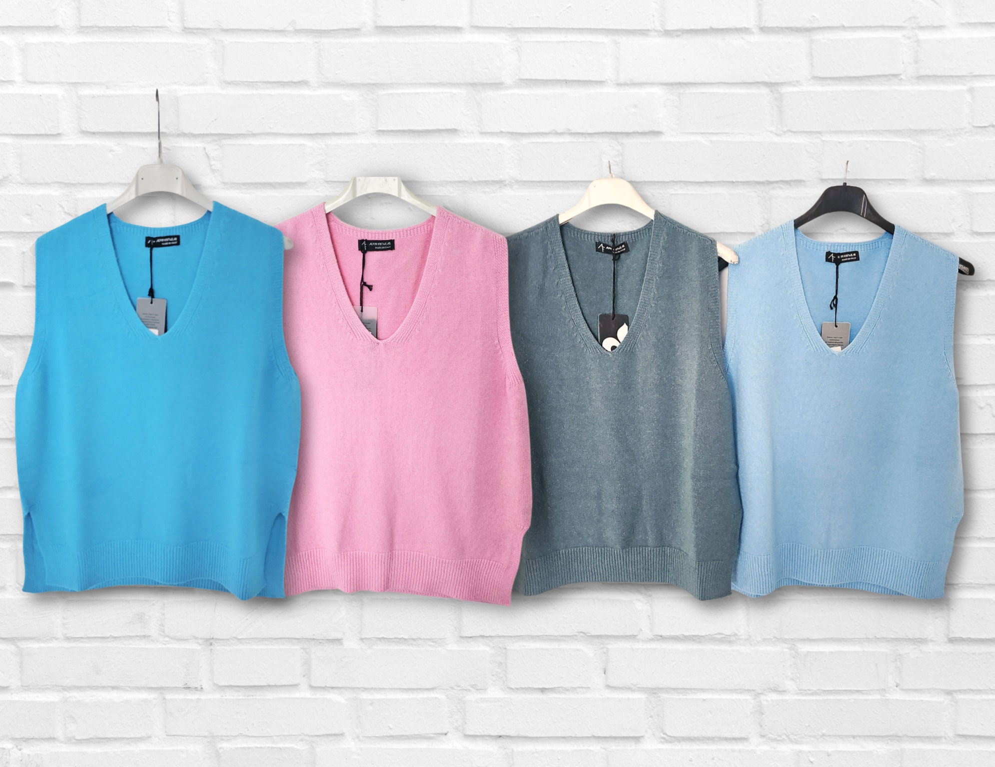 Super Soft Knit V-neck Tank Top Jumper by Alpini (made in Italy) - Etsy UK