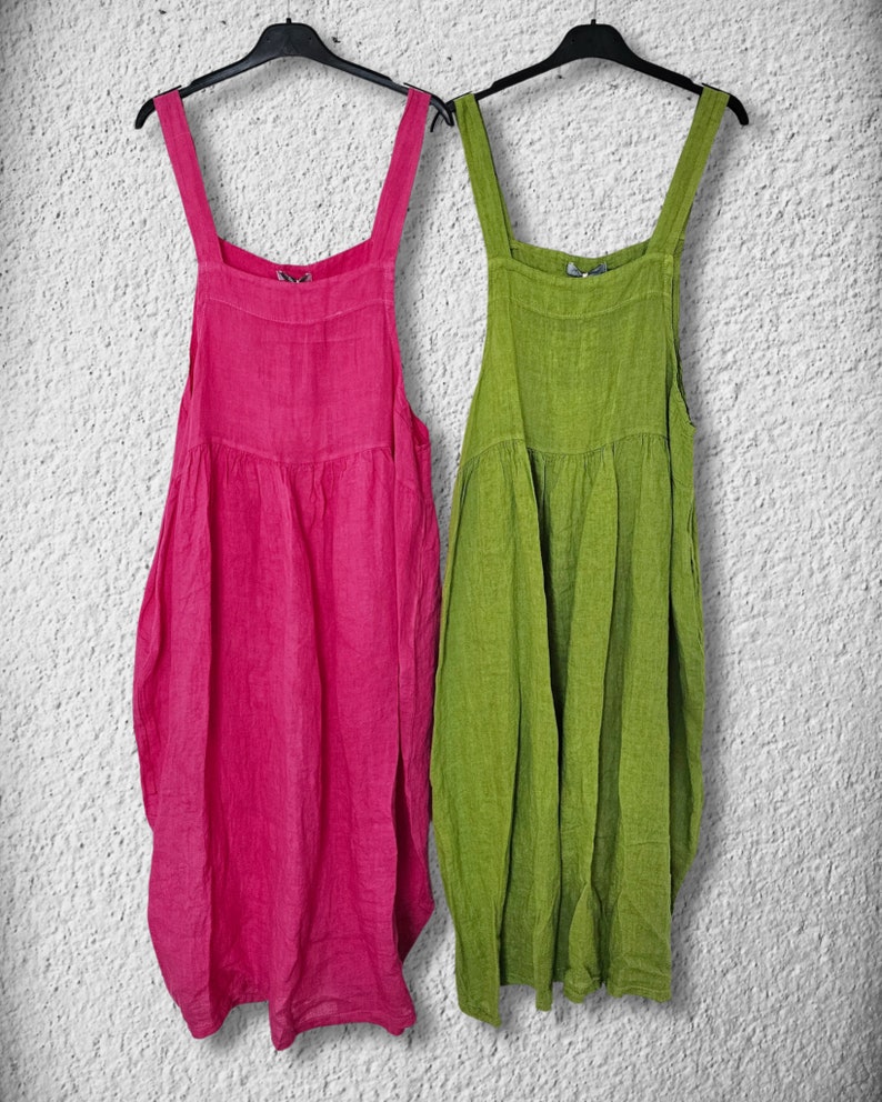 Linen Pinafore Dress (made in Italy) - Etsy