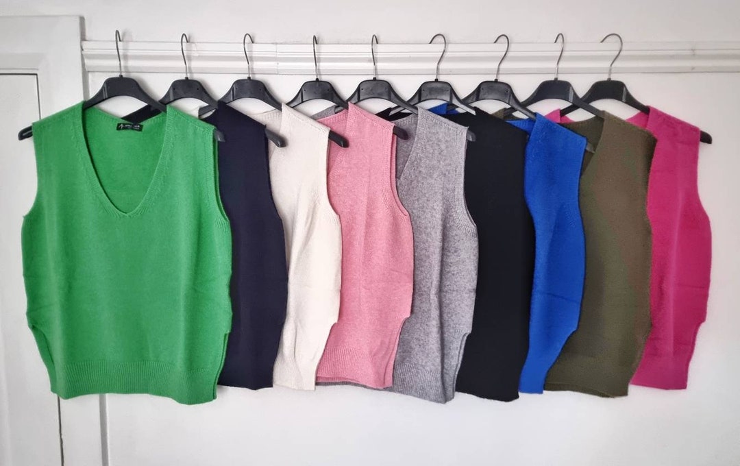 Super Soft Knit V-neck Tank Top Jumper by Alpini (made in Italy) - Etsy UK