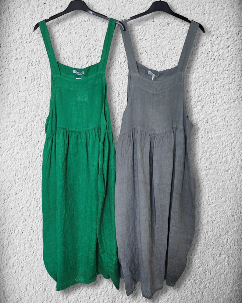 Linen Pinafore Dress (made in Italy) - Etsy