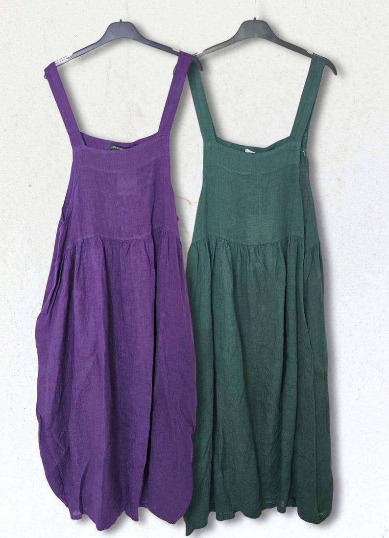 Linen Pinafore Dress (made in Italy) - Etsy