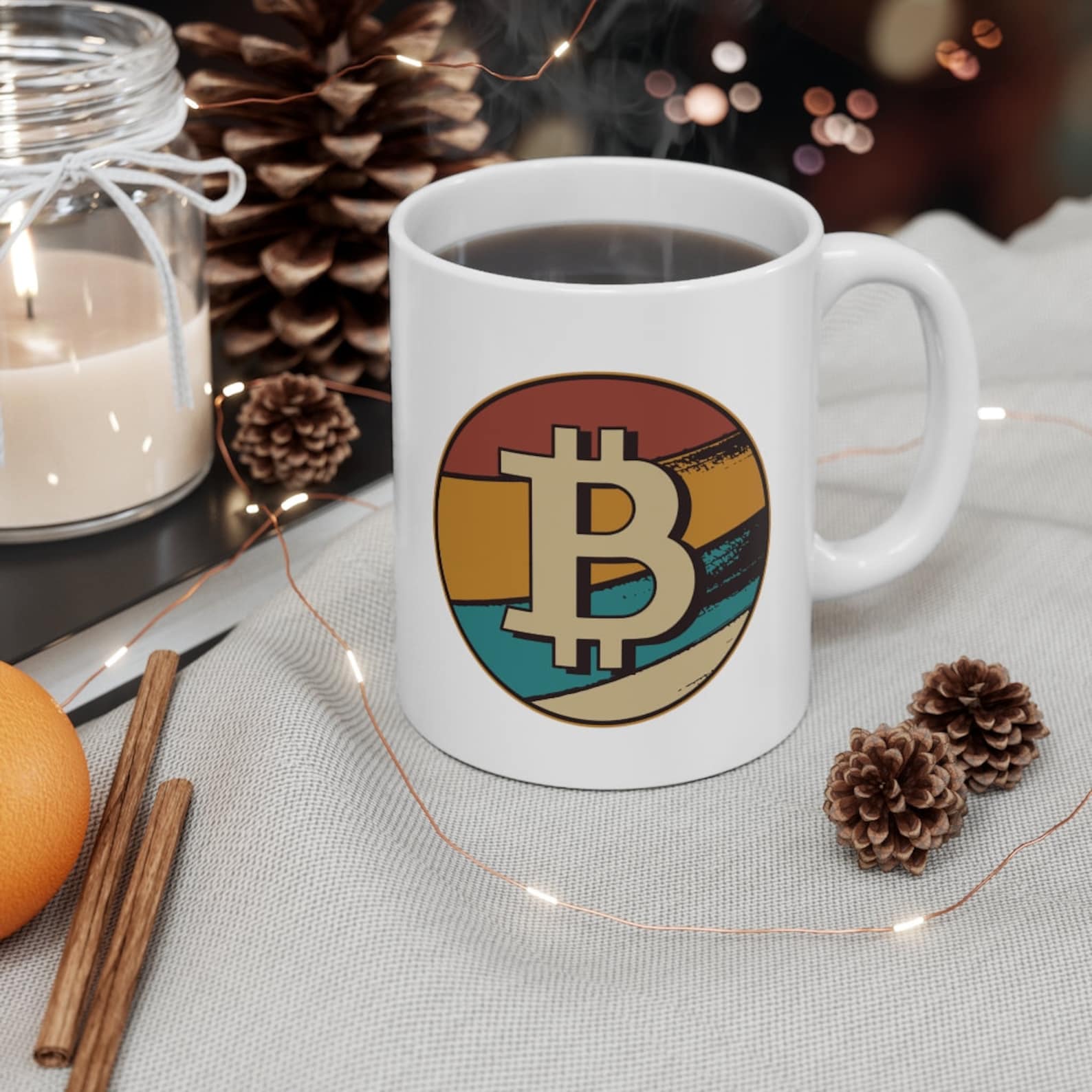 Bitcoin Coffee Cup, Ceramic Mug 11oz, Crypto Tea Mug, BTC Gift Mug ...
