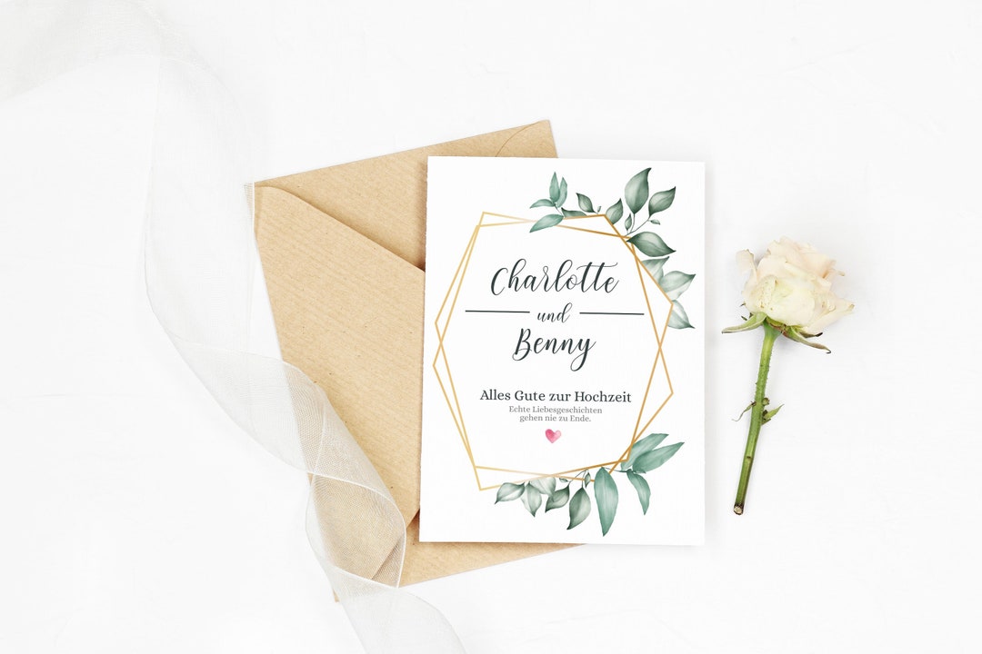 Wedding Congratulations Card Wedding Card Personalized Folding Card ...