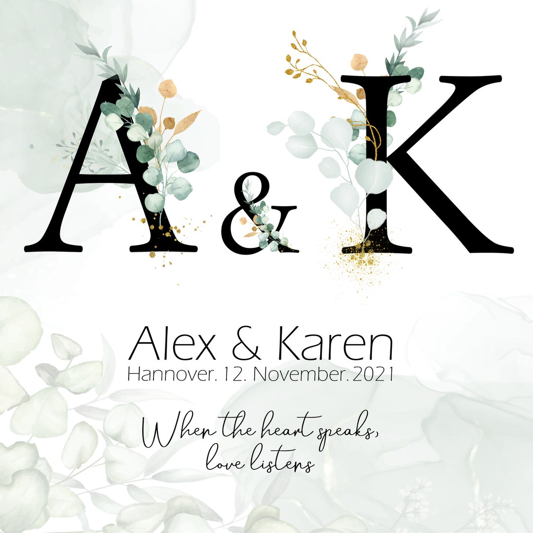 Eucalyptus Alphabet Watercolor, Eucalyptus Clip Art, Watercolor Font ...