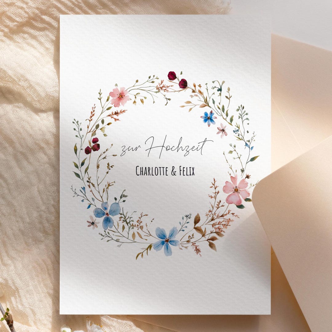 Personalized Wedding Congratulations Card, Folding Card With Envelope ...