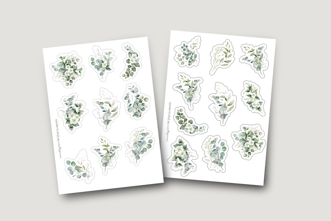 Eukalyptus Sticker Set | Planer Sticker groß, Blumen Sticker, Journal ...