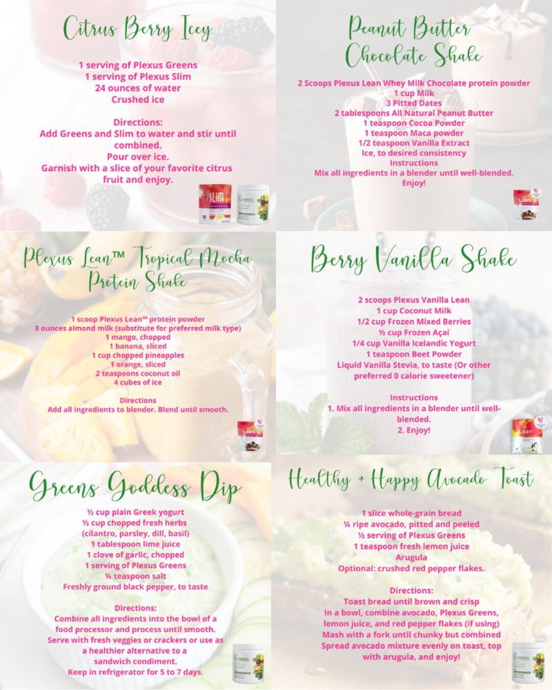 20 Plexus Recipes - FB Post - Etsy
