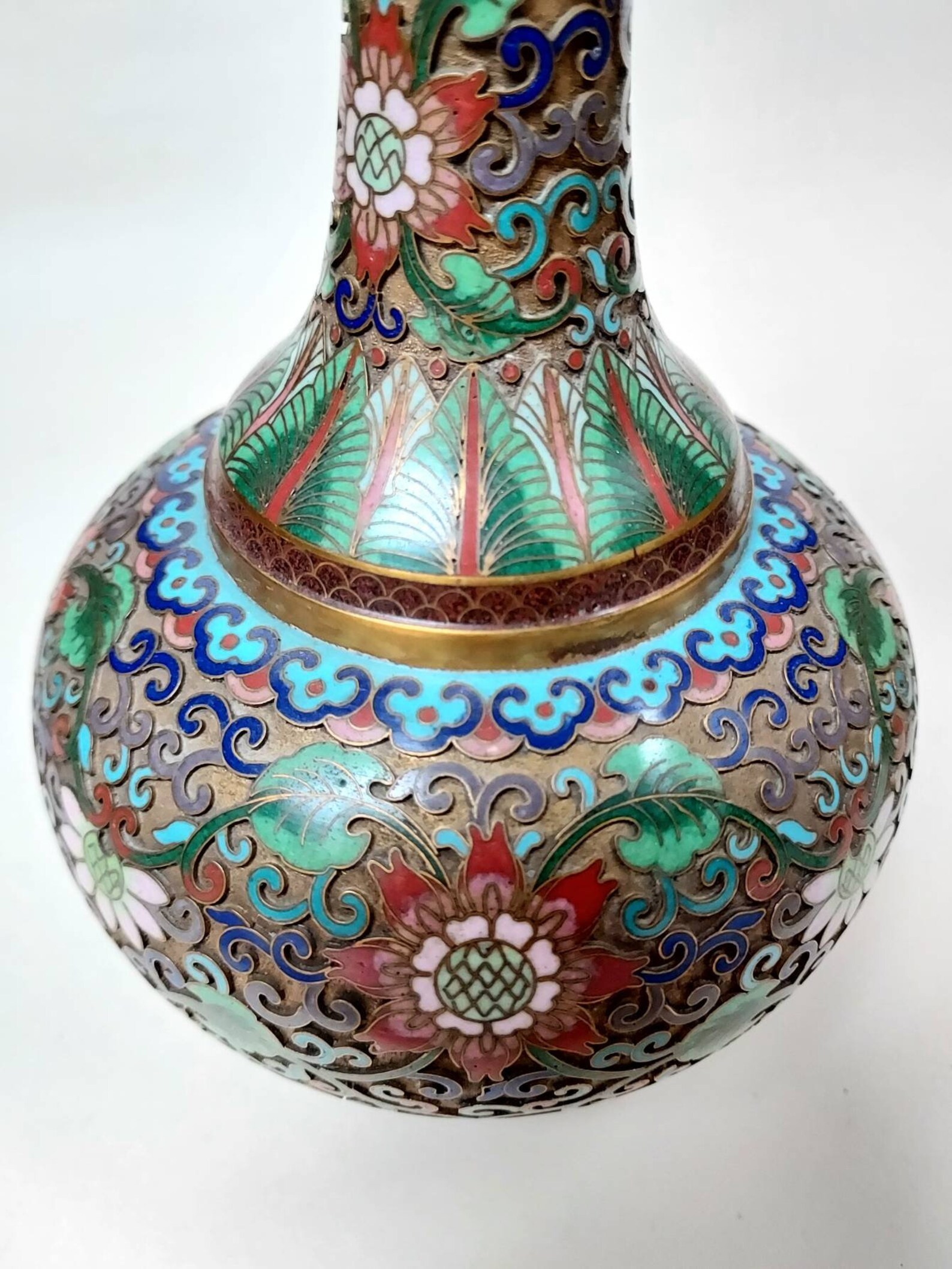 Pair of Chinese Champleve Cloisonne Enamel Vases - Etsy