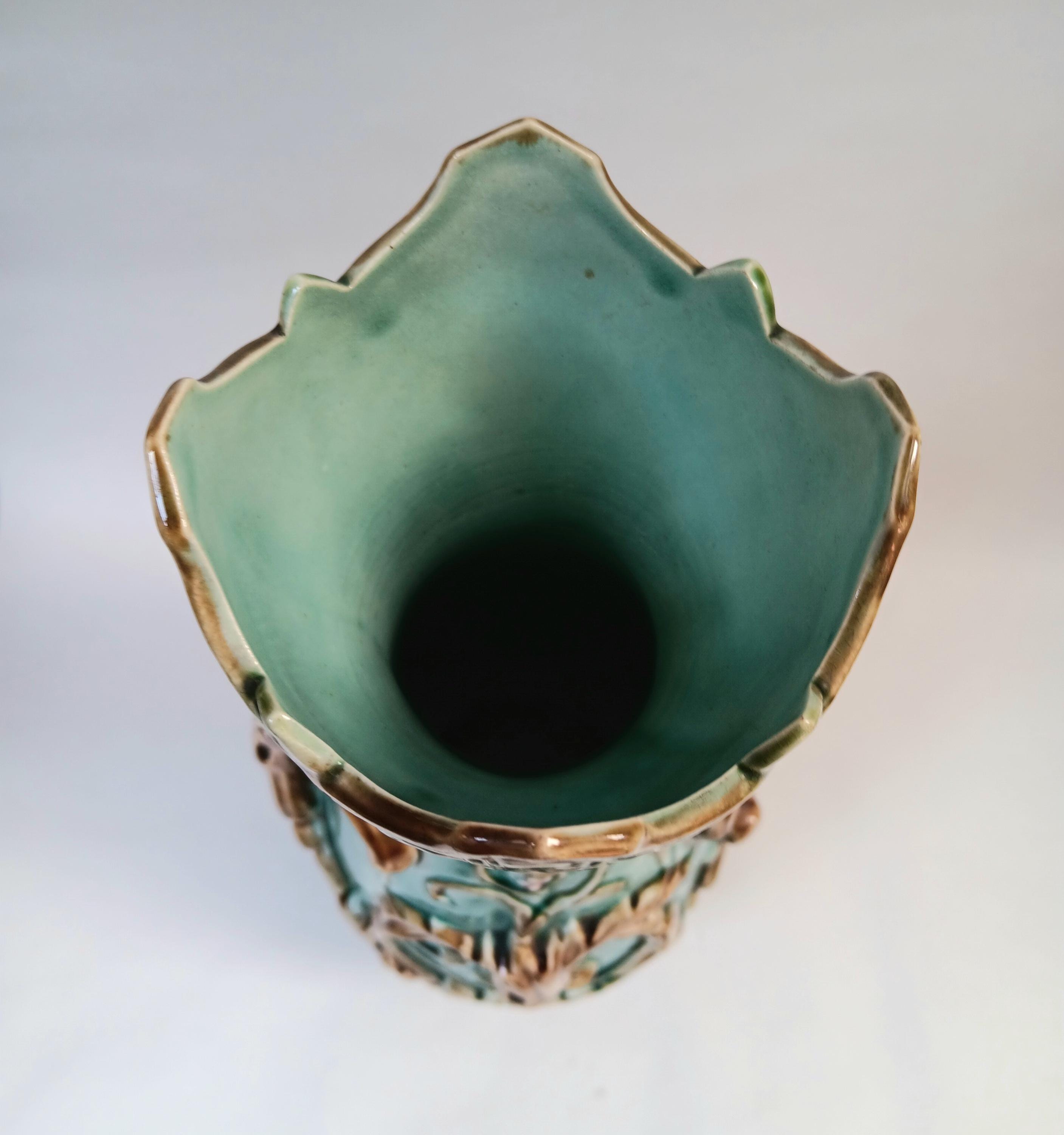Antique French Art Nouveau 19th Century Nimy Les Mons Majolica Ceramic ...