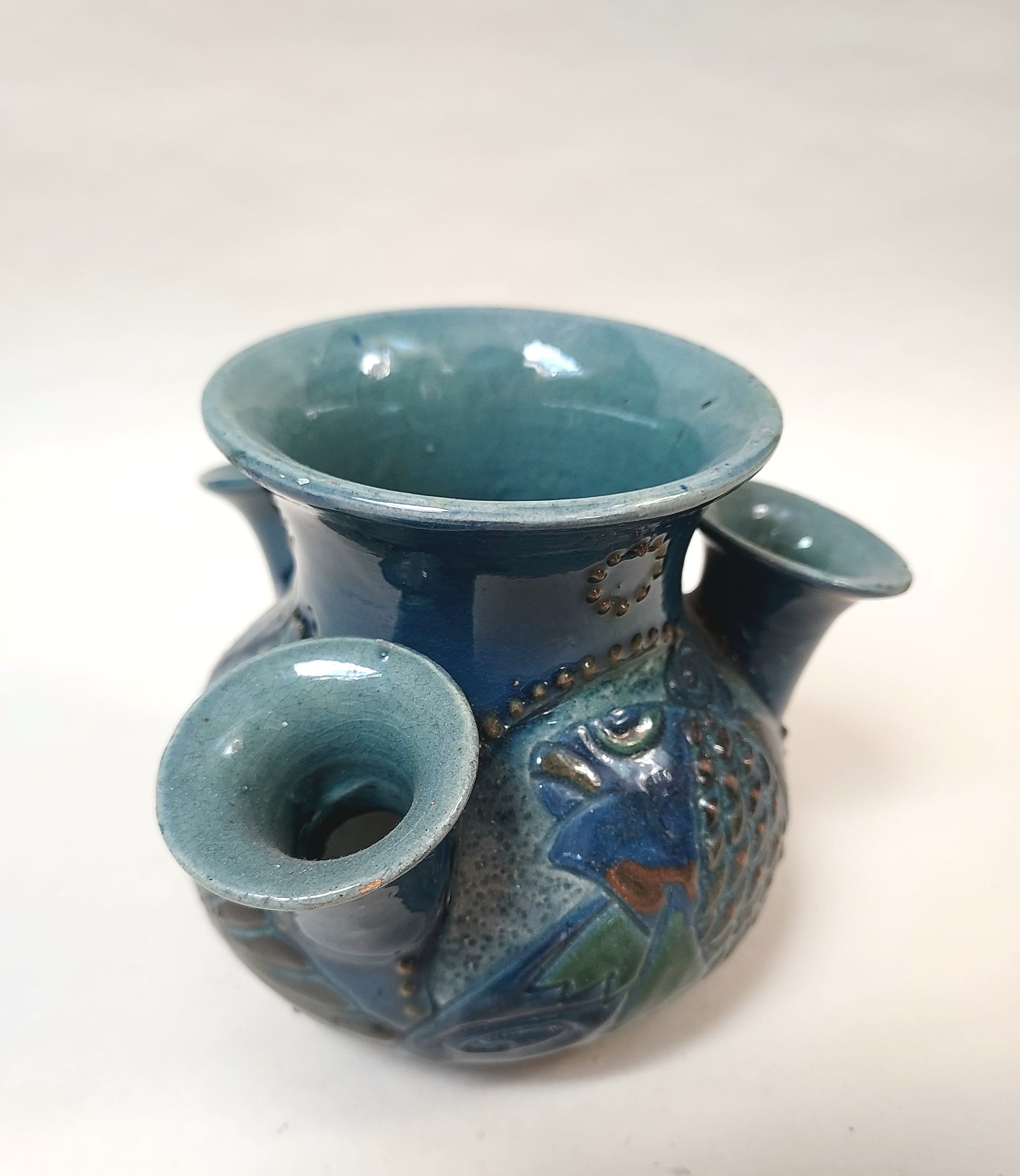 Antique Brannam Pottery Triple Spout Fish Vase - Etsy