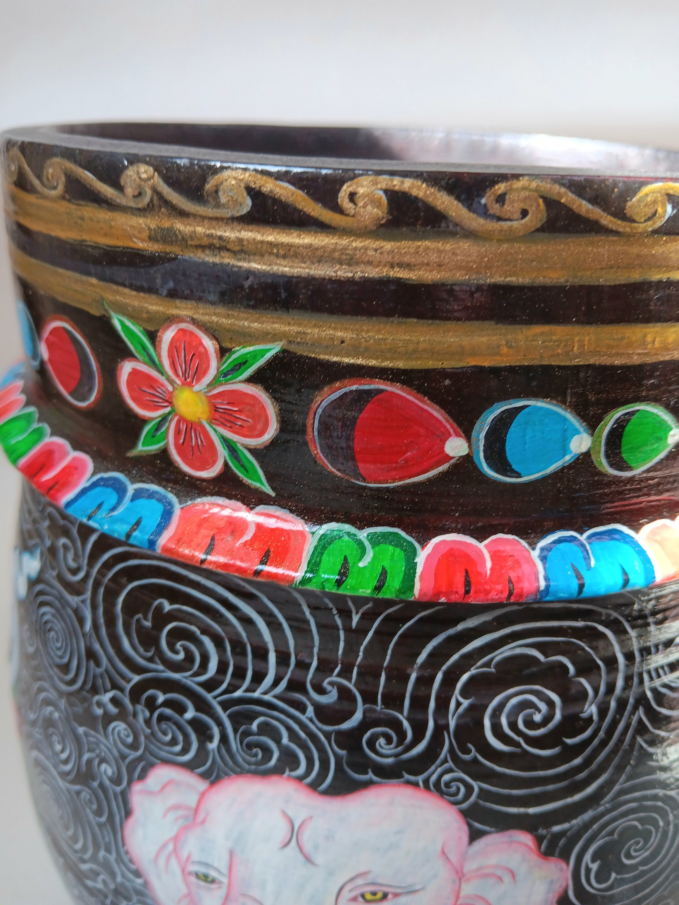 Nepalese Wooden Handpainted Yak Butter Churn - Etsy