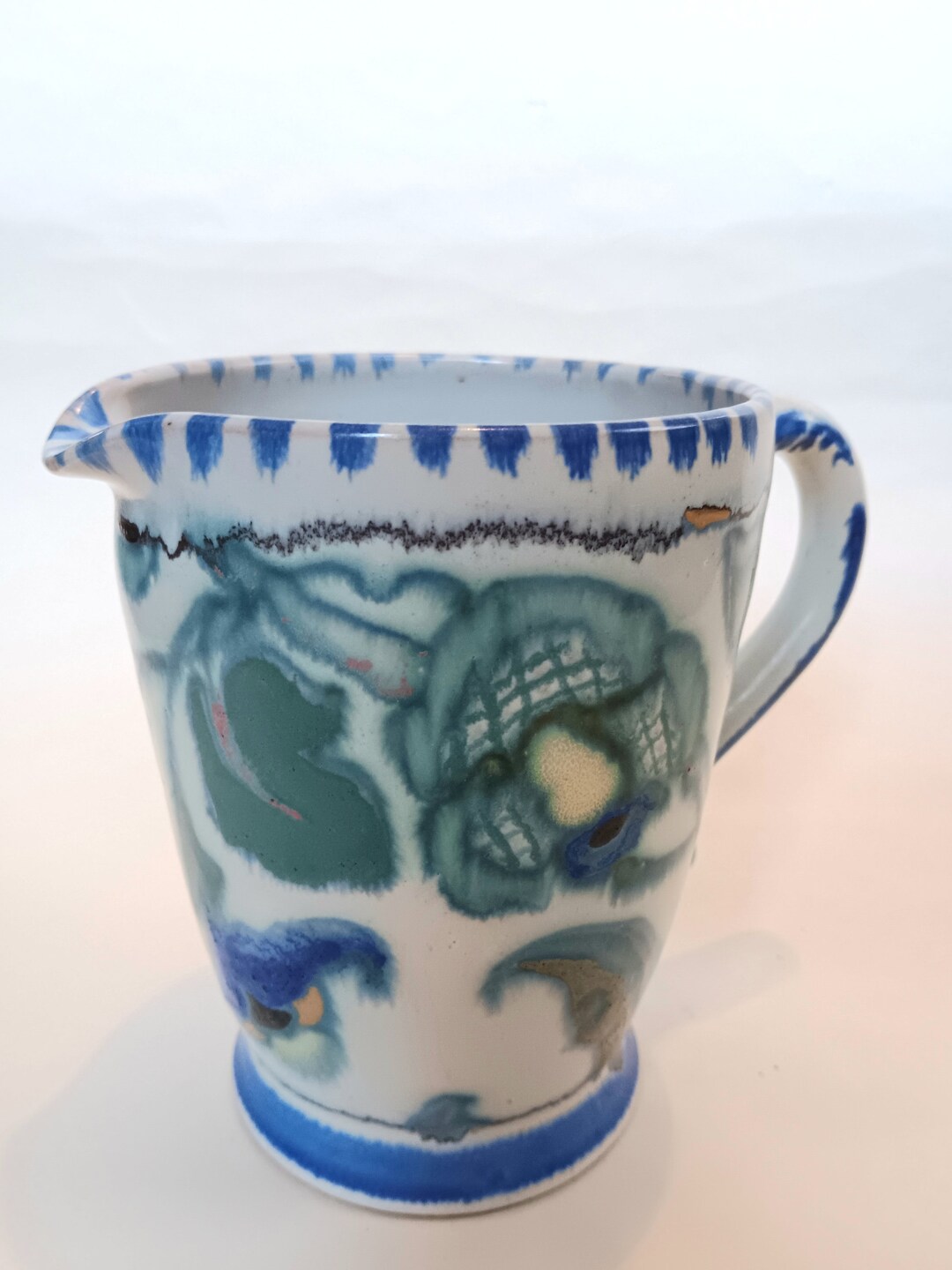 Ceramic Honiton Ware Floral Blue Pottery Jug - Etsy