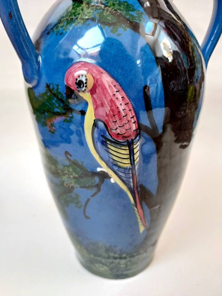 1930s Torquay Ware Relief Parrot Vase - Etsy