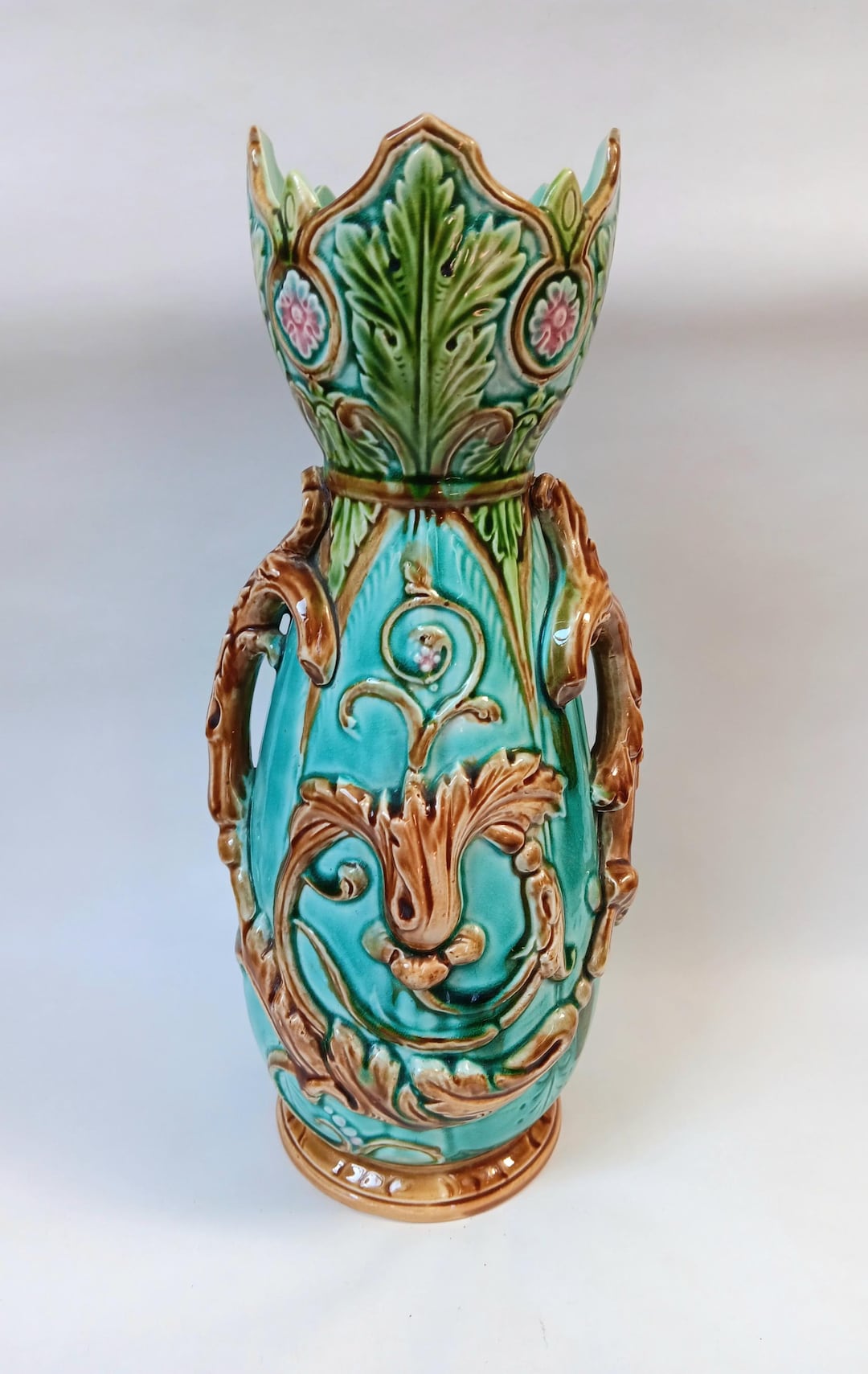 Antique French Art Nouveau 19th Century Nimy Les Mons Majolica Ceramic ...