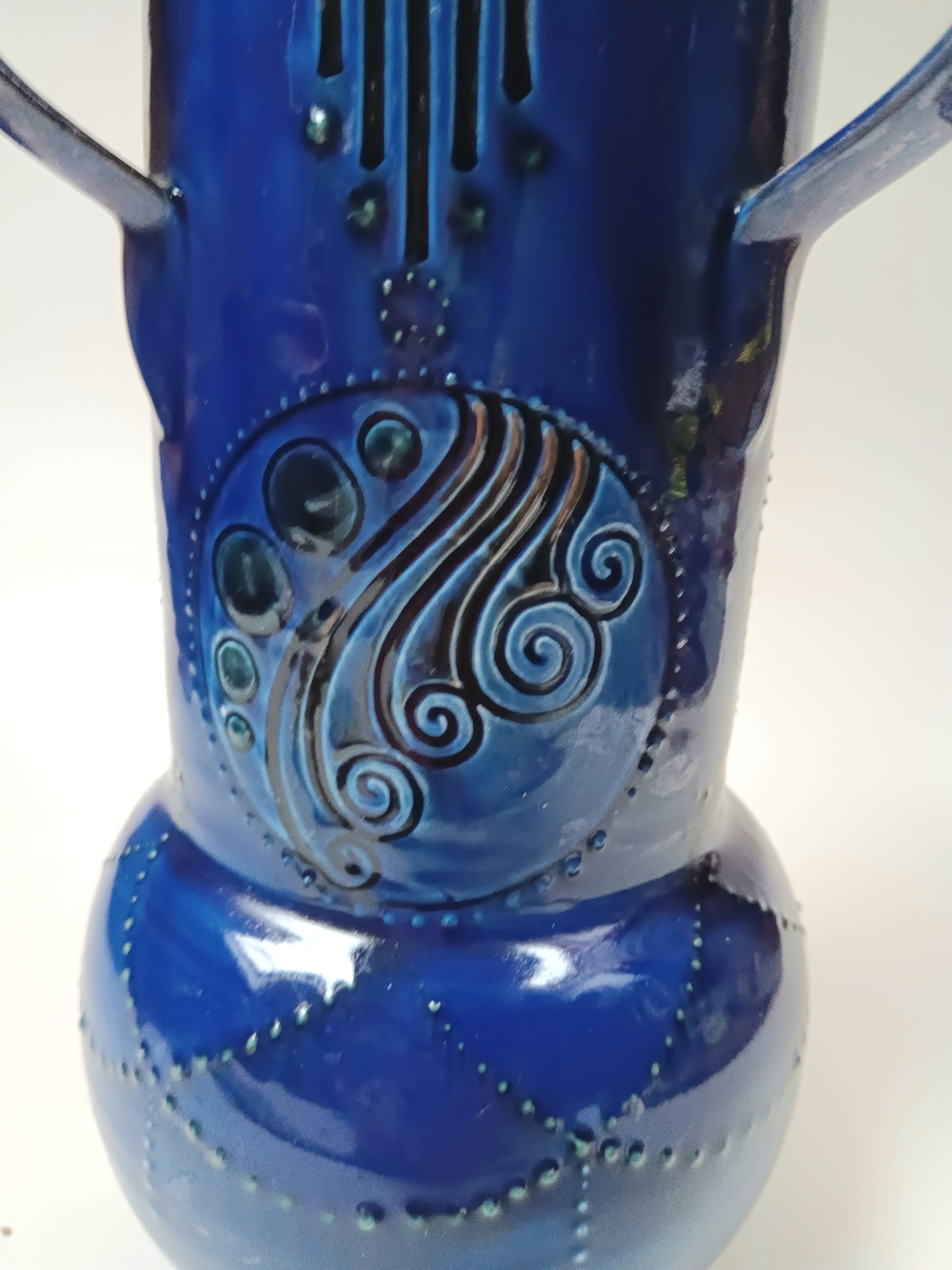 Antique Blue Brannam Devon Pottery Embossed Vase - Etsy