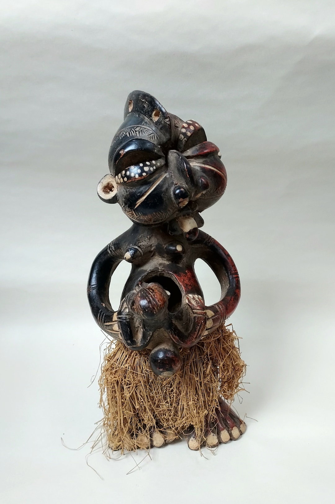 Cameroon Tikar Bamun Pygmy Hand Sculpted Mother and Baby Figure - Etsy