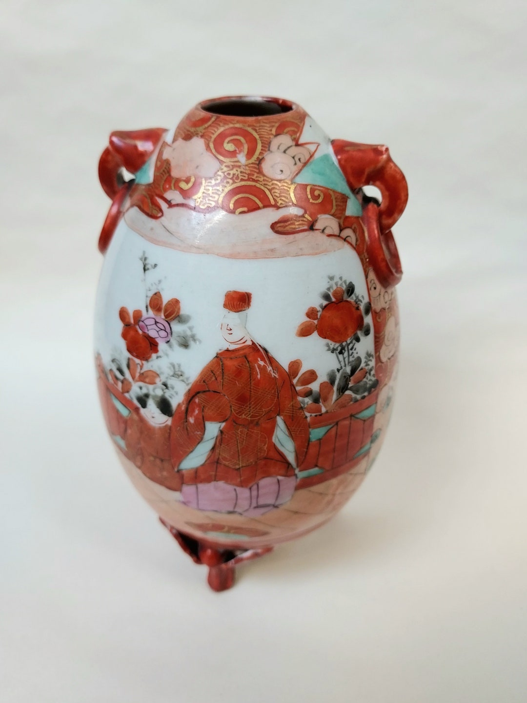 Japanese Kutani Oval Shaped Vase - Etsy