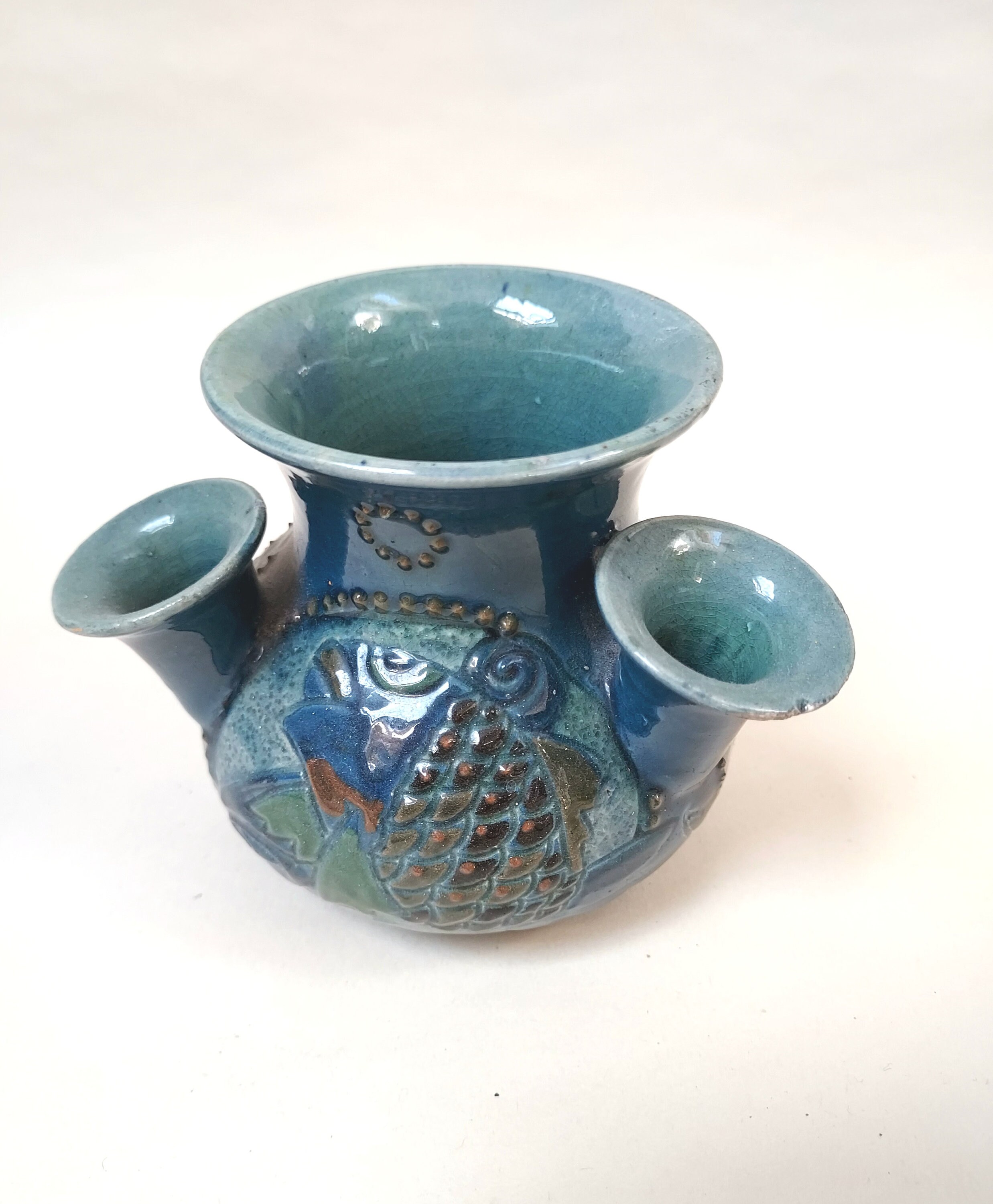 Antique Brannam Pottery Triple Spout Fish Vase - Etsy
