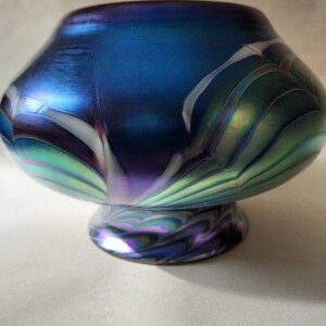 Okra Blue and Purple Irridescent Glass Bowl - Etsy