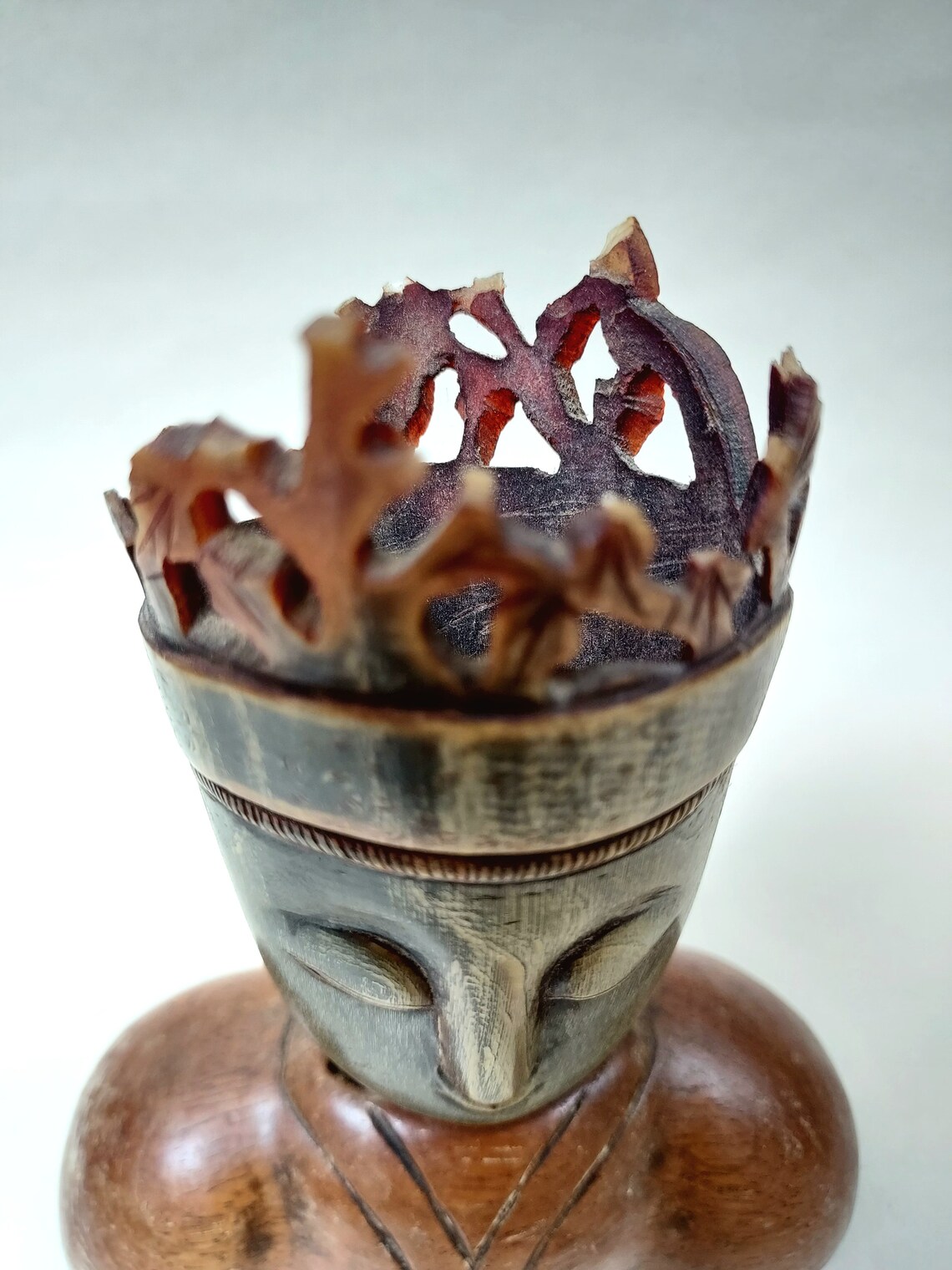 Handcarved Chinese Wood and Horn Buddha - Etsy