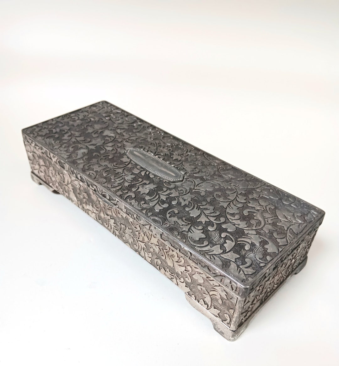 Japanese Antimony Monogrammed Velvet Lined Jewellery Box - Etsy