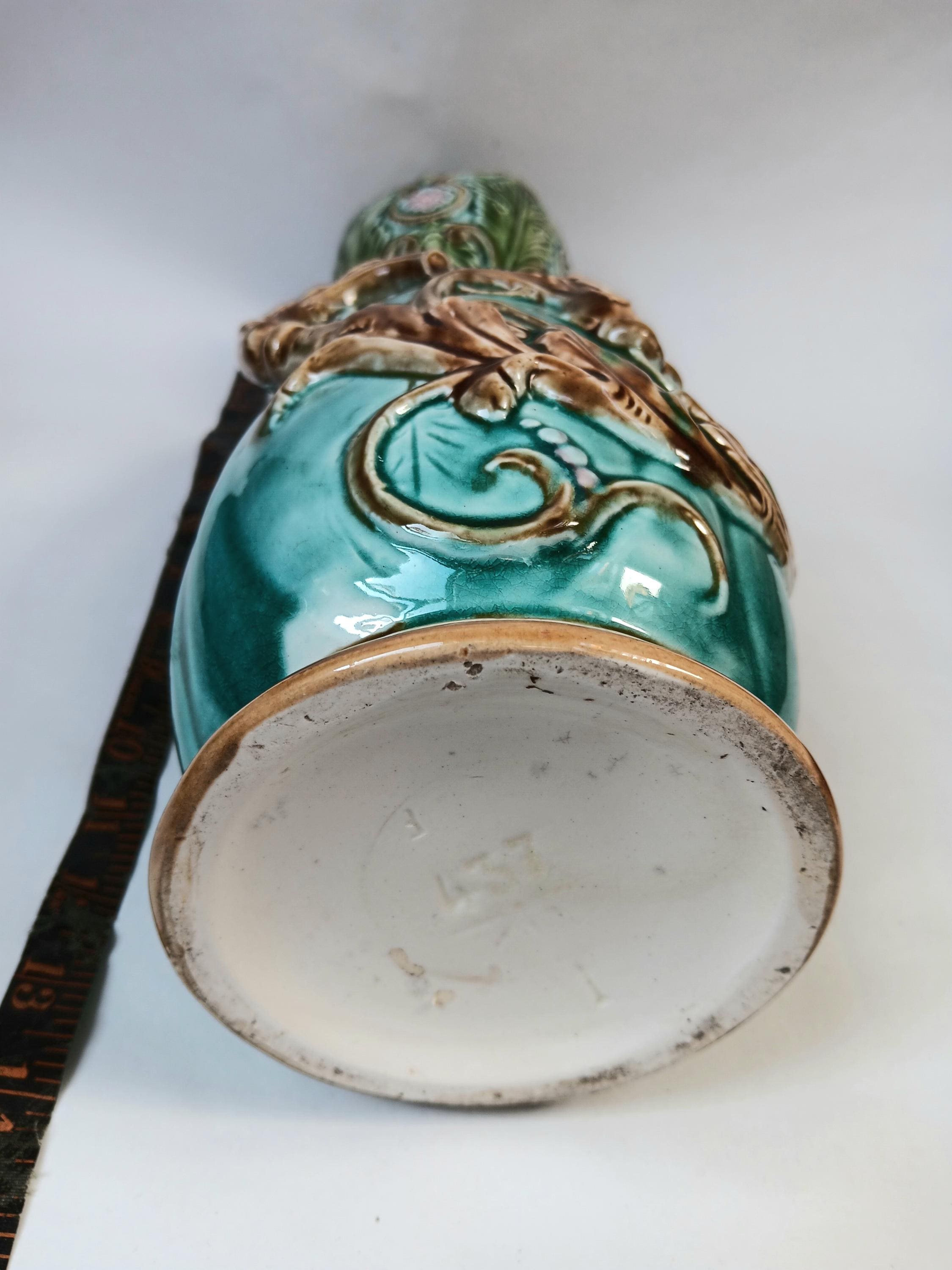 Antique French Art Nouveau 19th Century Nimy Les Mons Majolica Ceramic ...