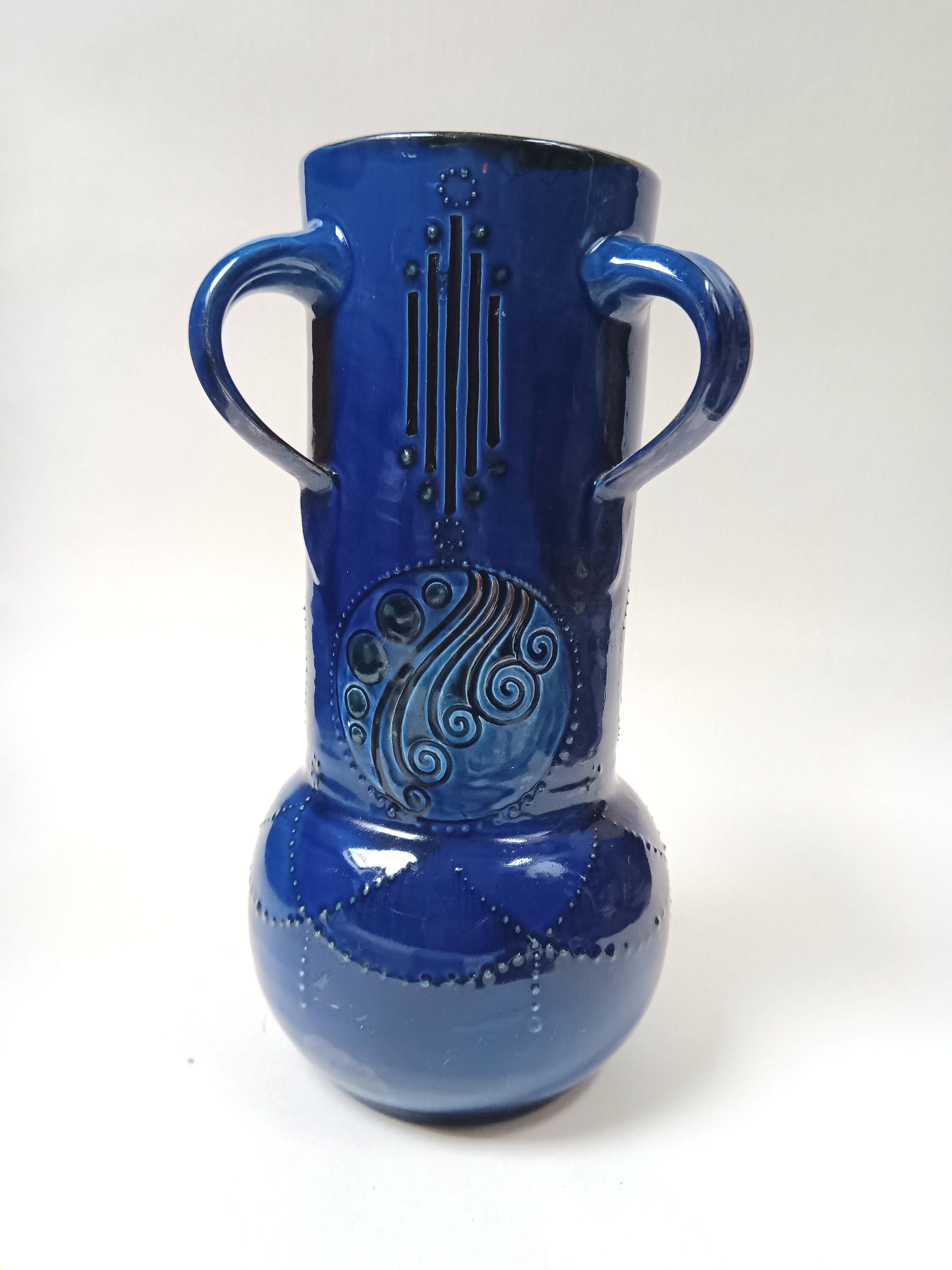Antique Blue Brannam Devon Pottery Embossed Vase - Etsy