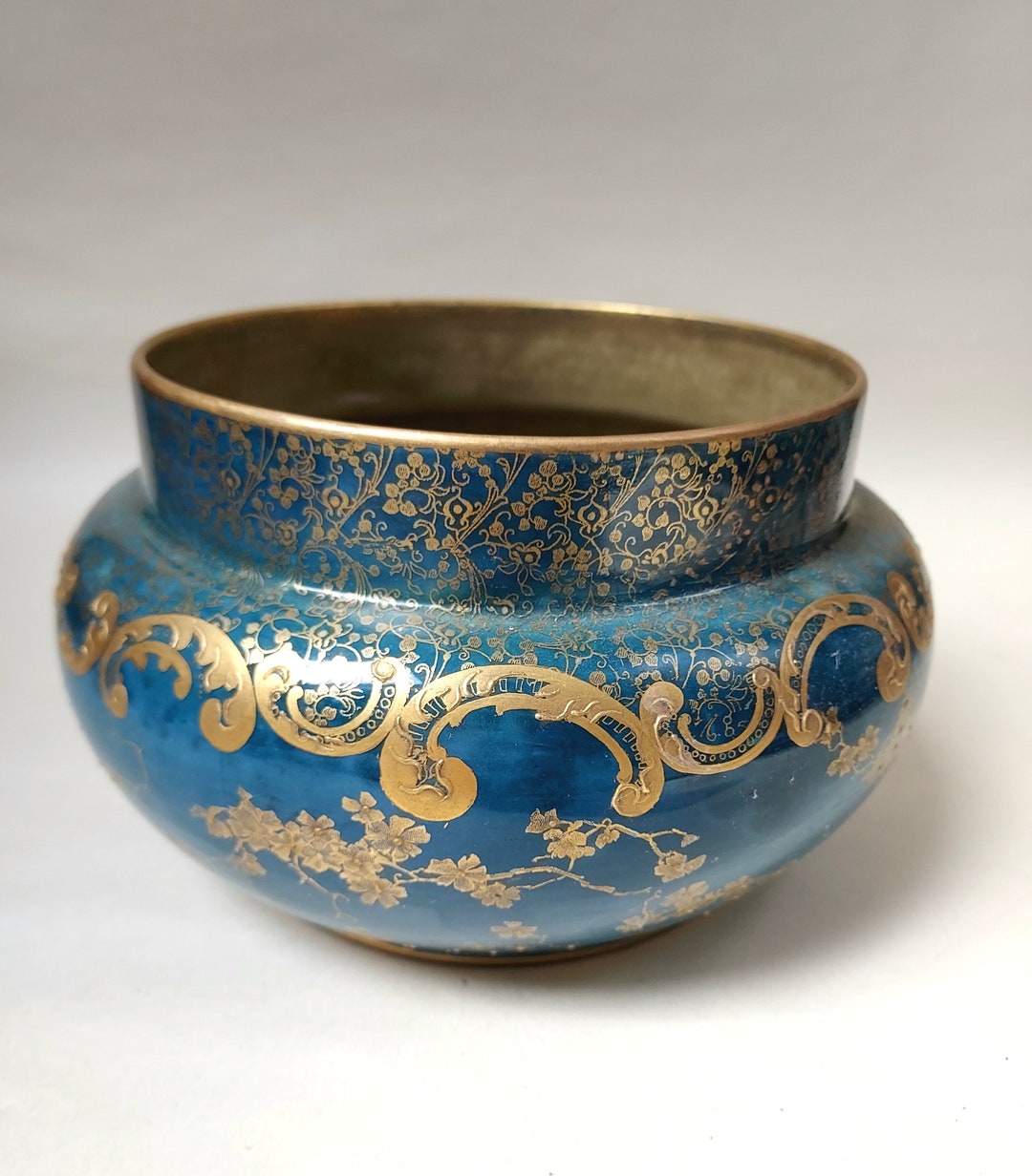 Antique Blue and Gold Royal Doulton Titanian Bowl - Etsy