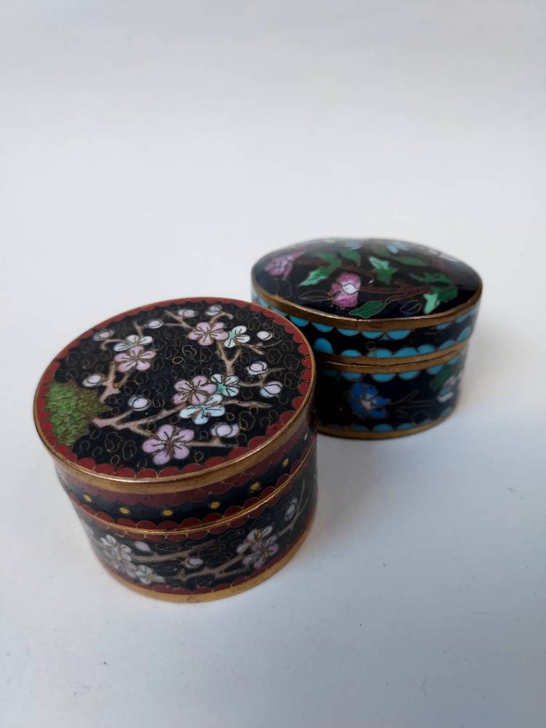 Two Miniature Cloisonne Boxes - Etsy