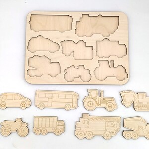 Wooden Transport Puzzle, Educational Shape Puzzle Montessori Toy ...
