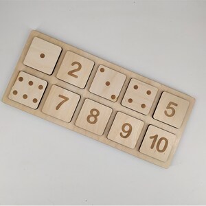 Wooden Math Board, Number Puzzle Montessori Toddler Learning Activity ...