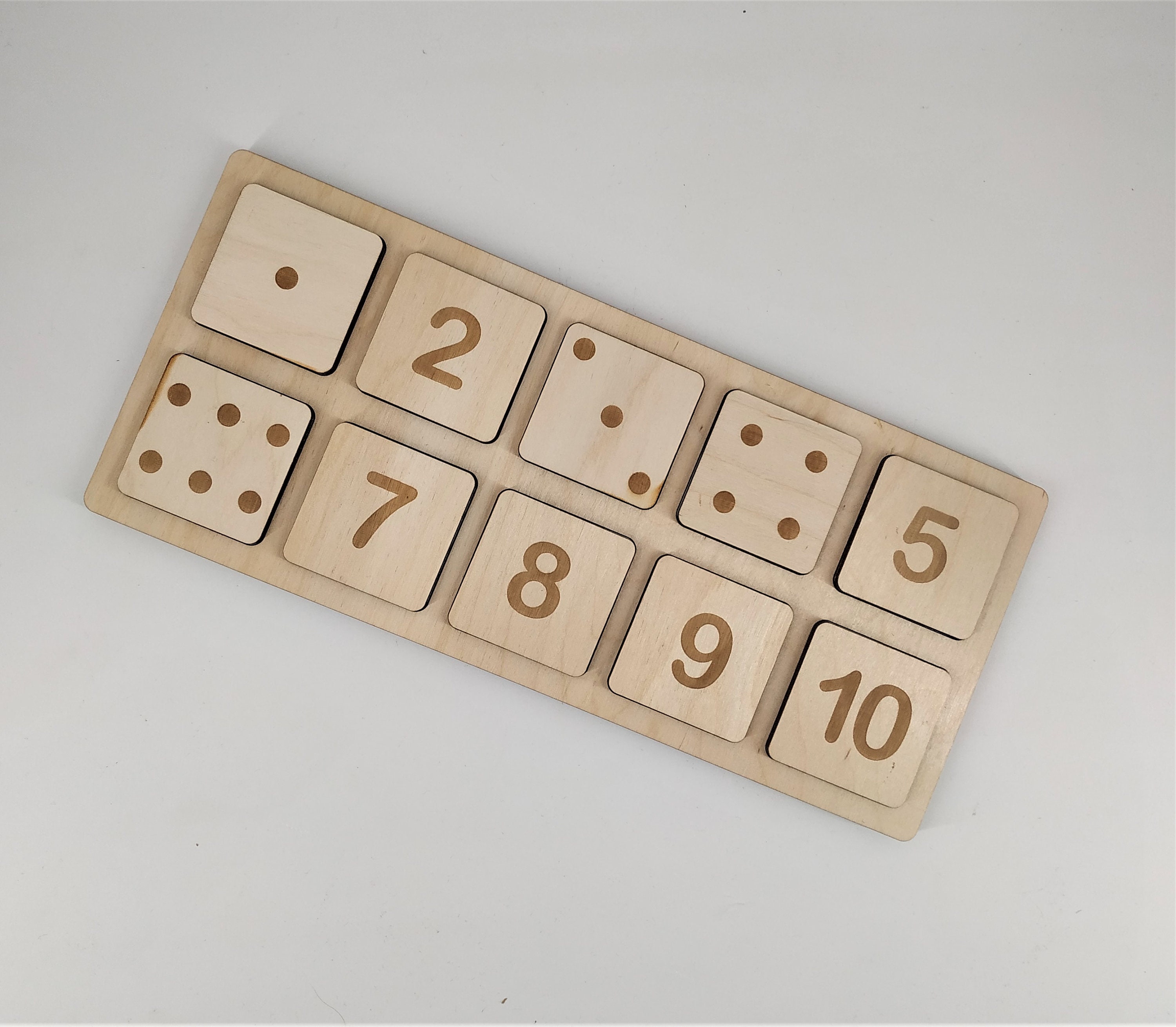 Wooden Math Board Number Puzzle Montessori Toddler Learning - Etsy