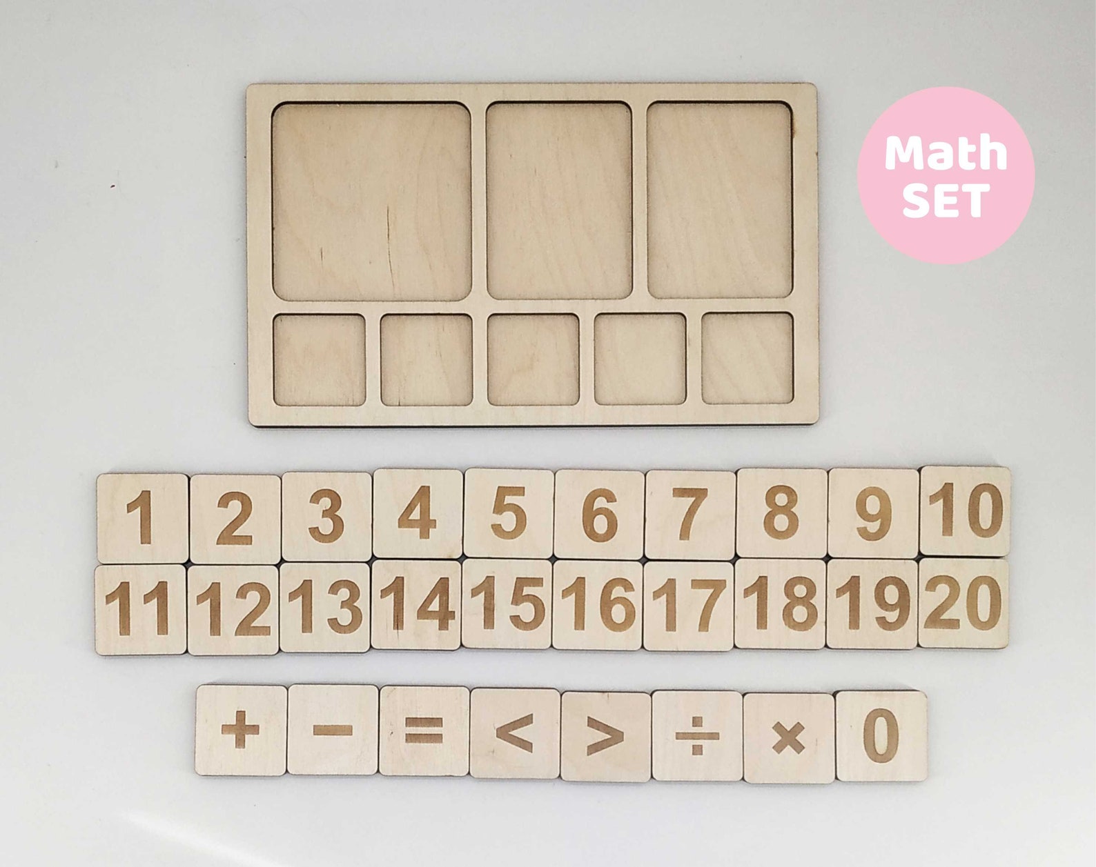 Wooden Math Board Montessori Math Counting Tray Number - Etsy