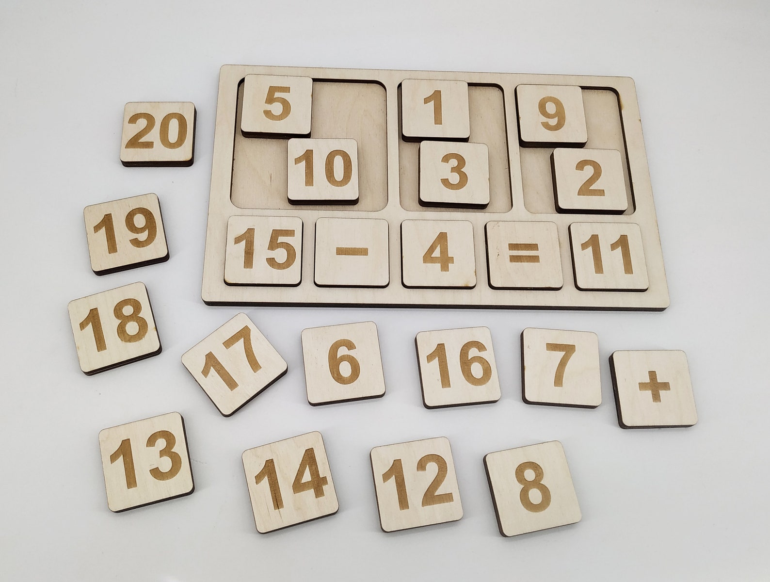 Wooden Math Board Montessori Math Counting Tray Number - Etsy