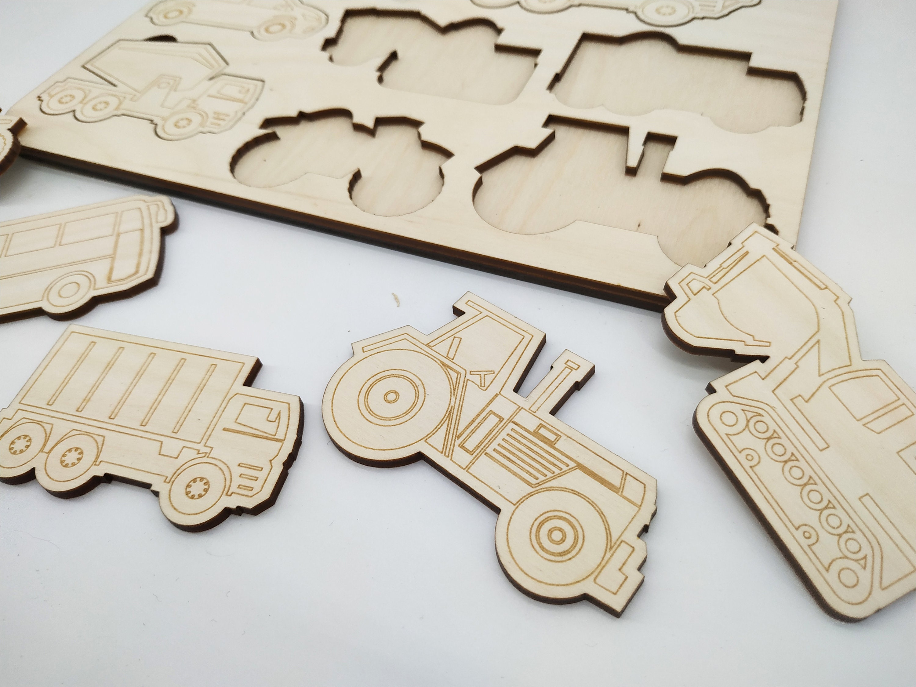 Wooden Transport Puzzle Educational Shape Puzzle Montessori - Etsy