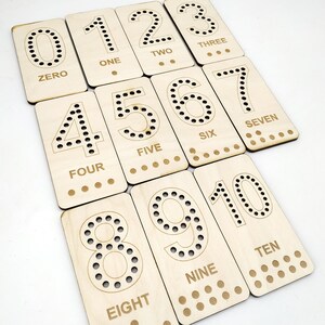 Wooden Numbers Math Educational Lacing Toy Montessori - Etsy